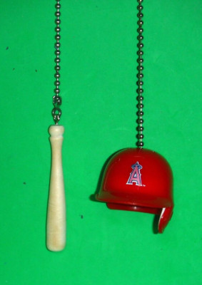 LOS ANGELES ANGELS CEILING FAN PULL CHAIN SET HELMET AND BASEBALL BAT ...