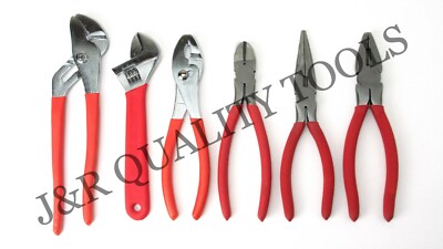ATE 6pc Mechanic Plier Set Tool Set Automotive Linesman Slip ADJ Wrench ...