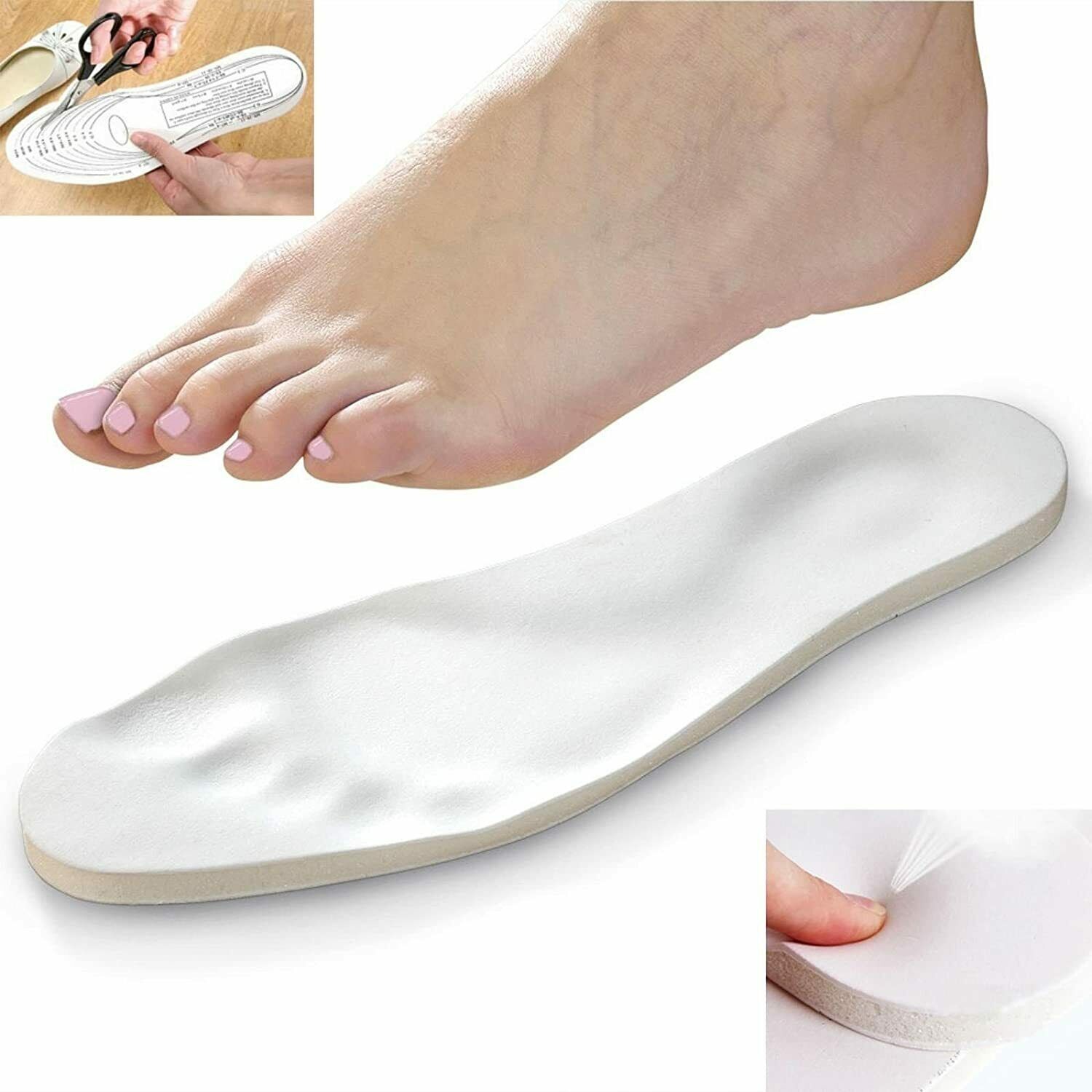 Unisex Memory Foam Insoles Orthopaedic Shoe Trainer Pads Foot Feet ...