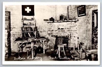 CA, Fort Sutter, Sutter's Library, Real Photo, RPPC, Vintage Postcard ...
