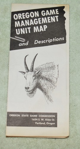 VINTAGE 1967 OREGON GAME MANAGEMENT UNIT MAP & DESCRIPTIONS | eBay