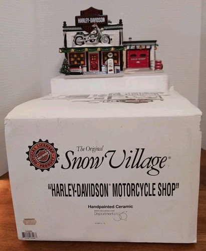 DEPARTMENT 56 The Original Snow Village HARLEY-DAVIDSON MOTORCYCLE SHOP ...