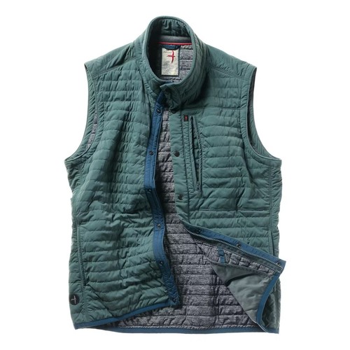 RELWEN Windzip Vest Mens LARGE Spruce Green Full Zip Snap Quilted ...