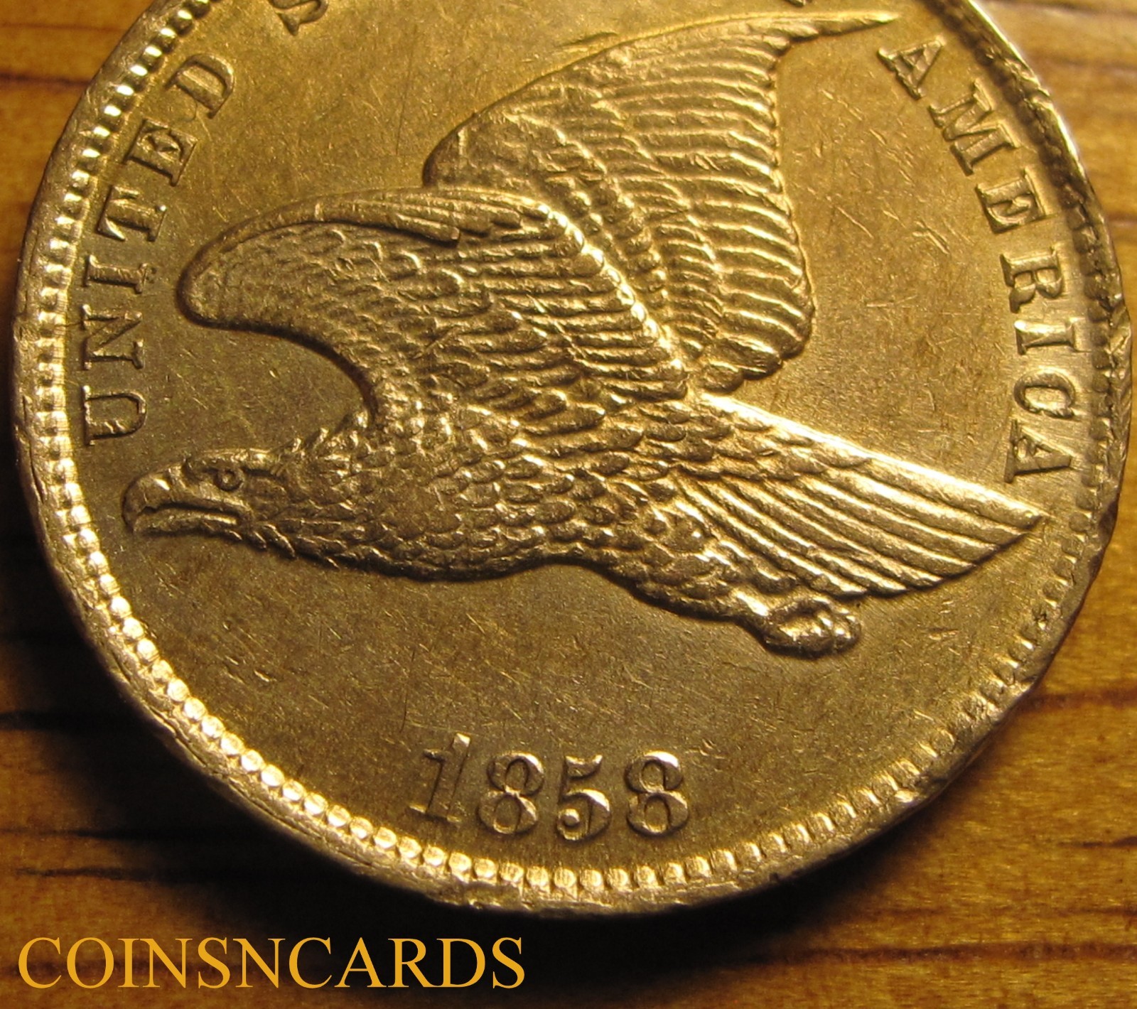 1858 1C Flying Eagle Cent Small Letters DDR Error Uncirculated Monster ...