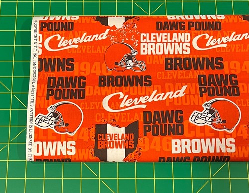 Fabric Remnant 11" Cleveland Browns Dawg Pound Football Team 100% ...