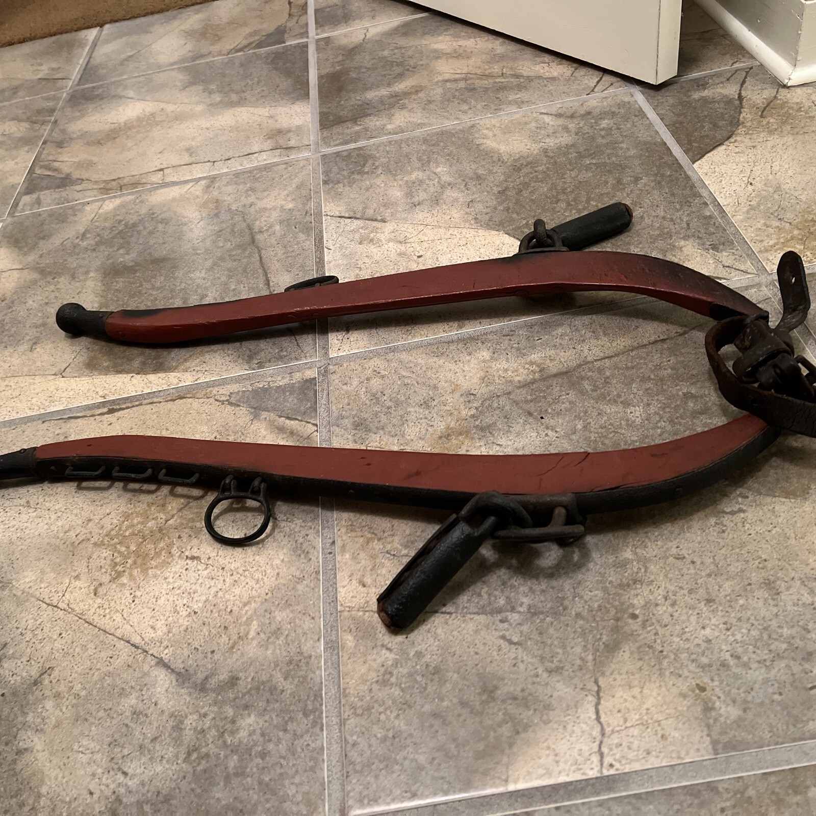 Antique Pair Horse Hanes Hames w metal Knobs / Vintage Western Ranch ...