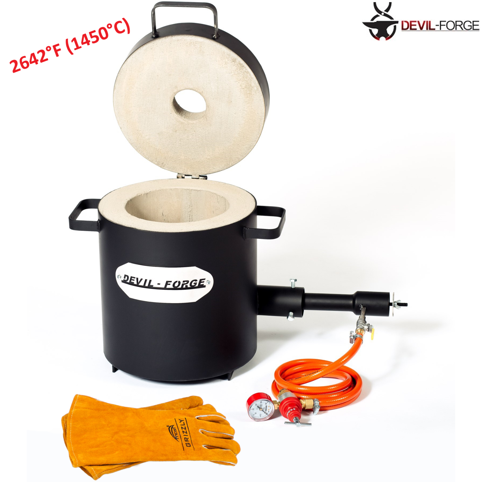 DEVIL-FORGE FB2M–10KG Gas Propane Furnace Foundry Oven Kiln Burner USA ...