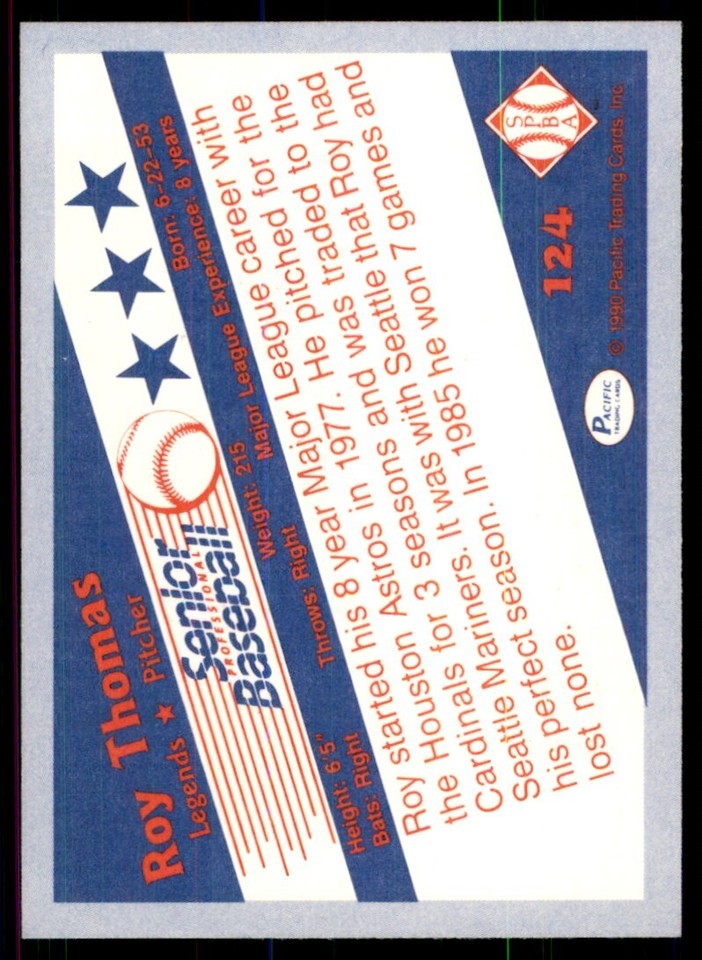 1990 Pacific Senior League Roy Thomas Baseball Cards #124 | eBay