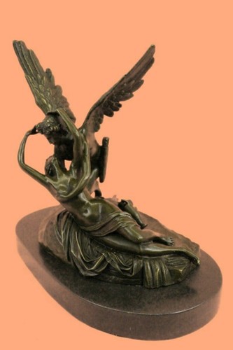Large Eros And Psyche Real 100% Bronze Greek Statue Cupid Sculpture ...