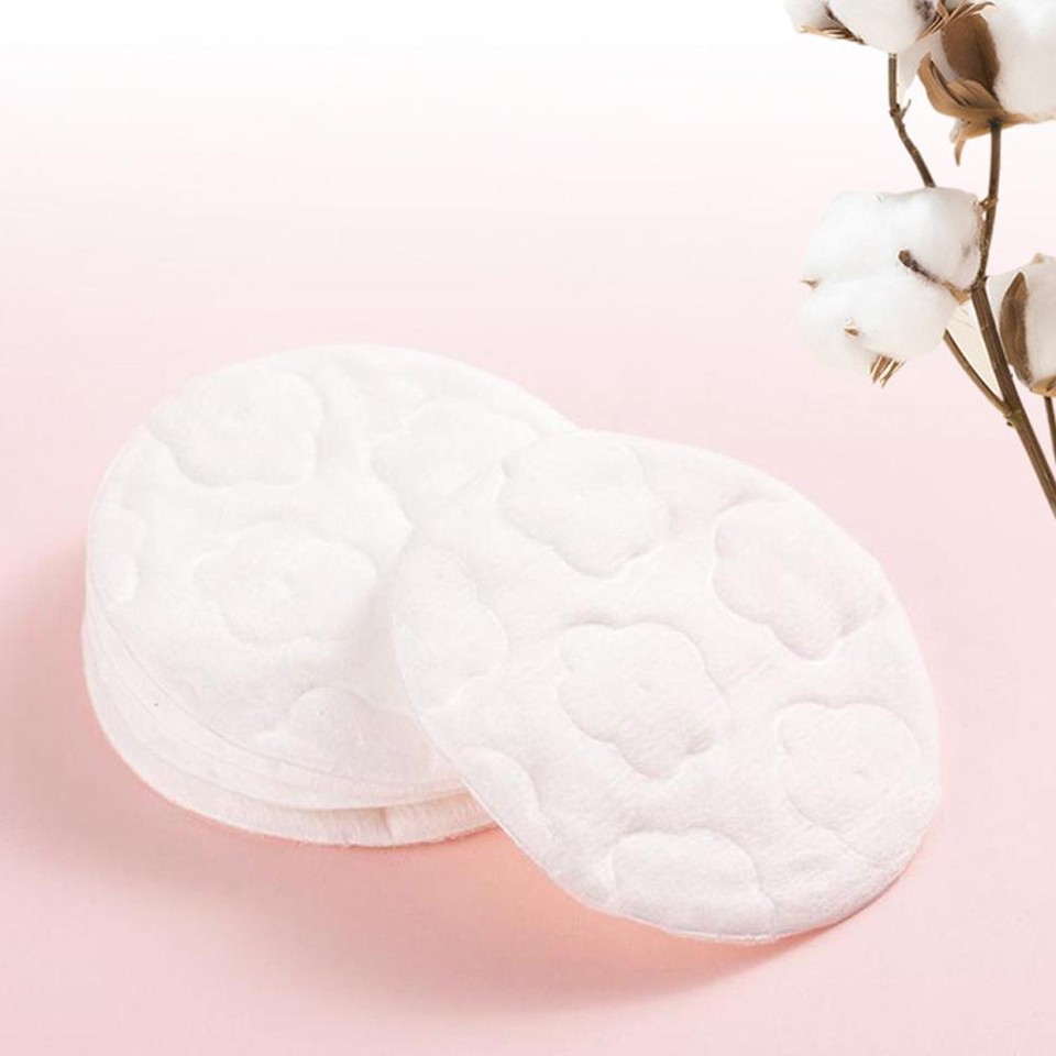 100 Round Makeup Remover Cotton Pads 3-layers Thickened Disposable ...