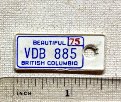 1975 British Columbia War Amps T.B. Vets Keychain Tag Mini License ...