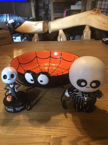 lot of 4 HALLOWEEN Candy dish BOBBER-JACK SKELLINGTON/ THE NIGHTMARE ...