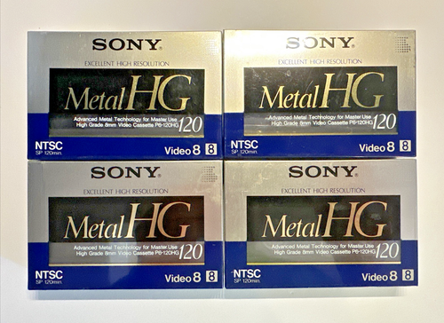 Sony Metal HG 120 8mm Video 8 Cassette Tape P6-120HG Lot Of 4 Tapes NEW ...