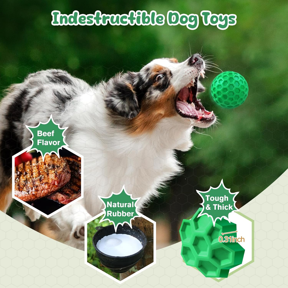 Tough Dog Chew Toys for Aggressive Chewers, Indestructible Dog Balls ...