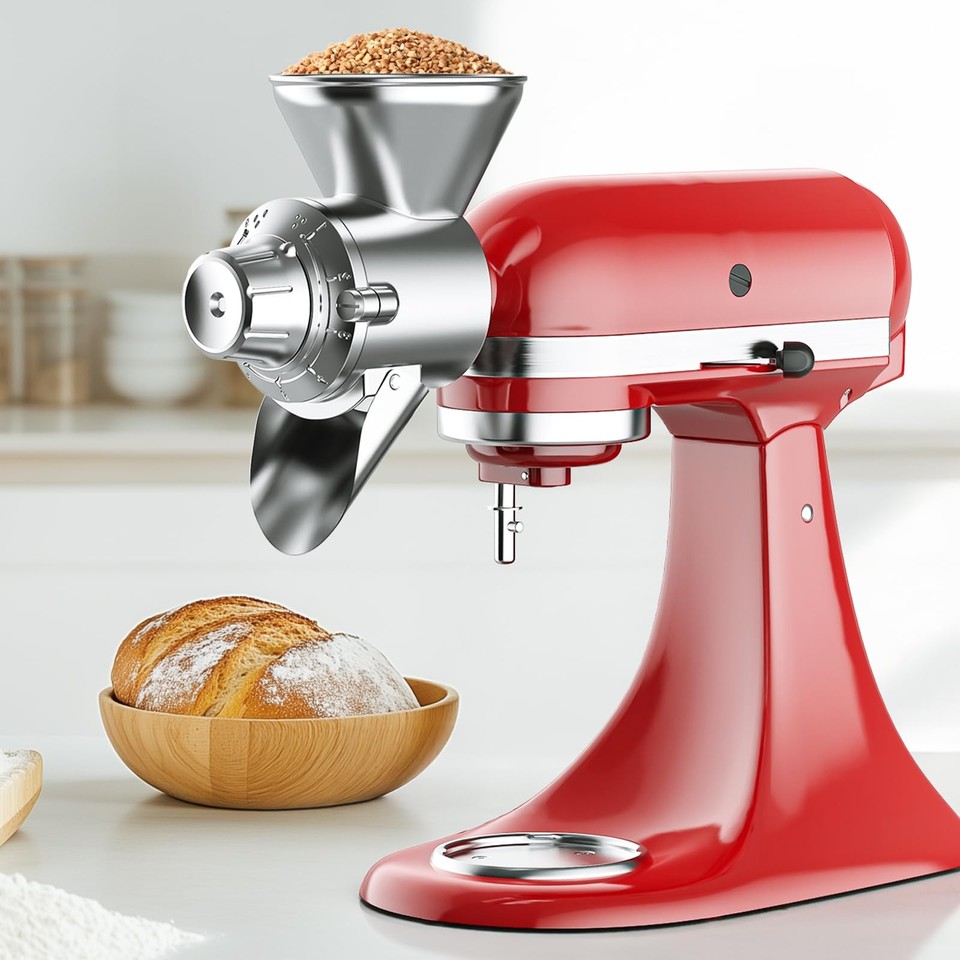 Kitchenaid Grain Mill Attachment All Metal Flour Grinder 9 Levels for ...