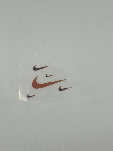 Nike Swoosh Heat Iron On Transfer 2.5” x 2” Black Orange Genuine Rear ...