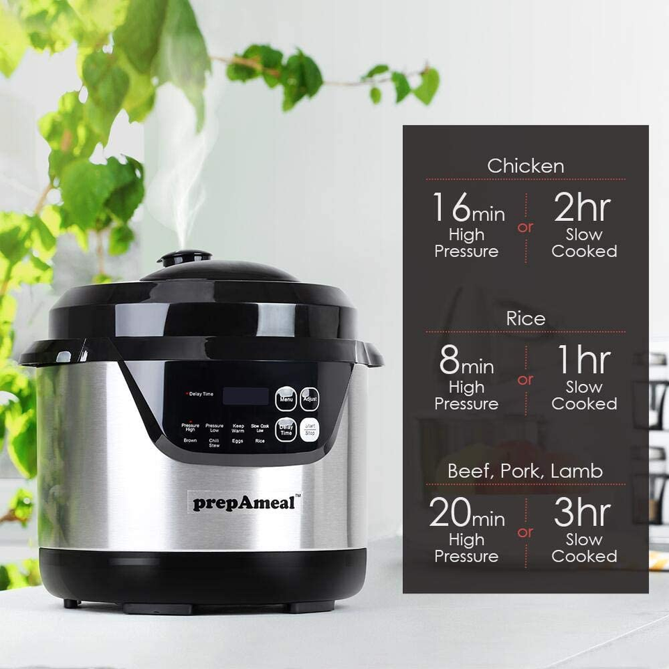 3 Quart Pressure Cooker 8 in 1 Multi Use Programmable Instant Cooker ...