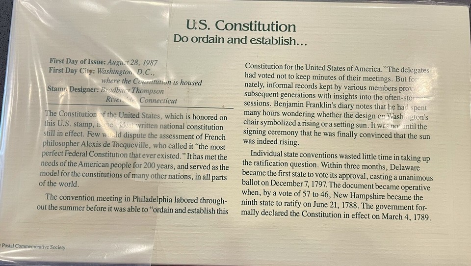5pc Lot GOLD STAMP Replica first day of issue, Constitution series ...