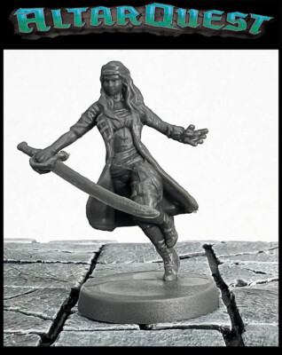 Morgan Female Rogue Pirate DnD RPG Fantasy Miniature Altar Quest FLAT ...