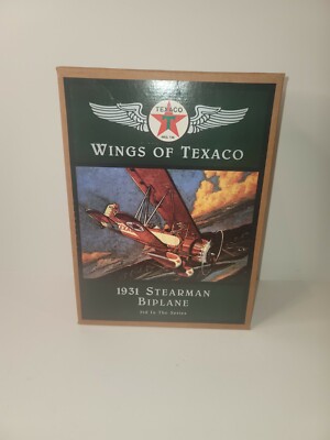 Ertl F121 1:43 Wings of Texaco 1931 Stearman 4D Bi-Plane Coin Bank NRFB ...