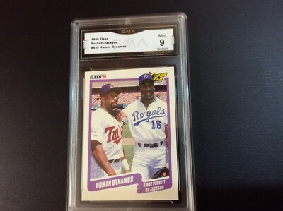 1990 FLEER PUCKETT/JACKSON HUMAN DYNAMOS CARD #635 - GRADED (9) MINT ...