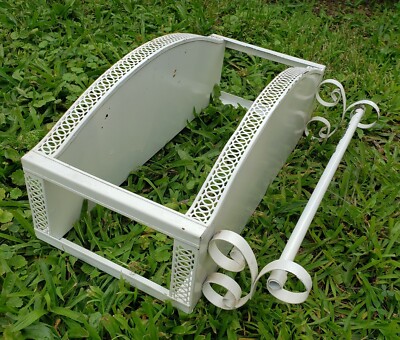 Vintage Mid Century Metal Wall Shelf Towel Rack 2 Tier Bathroom Stand ...