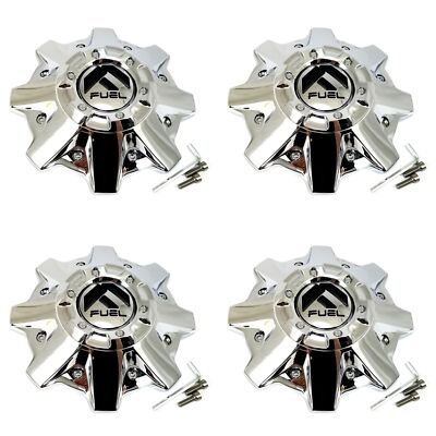 4 Fuel Off-Roads Chrome Center Caps for 8L Pump D515 Throttle D513 ...