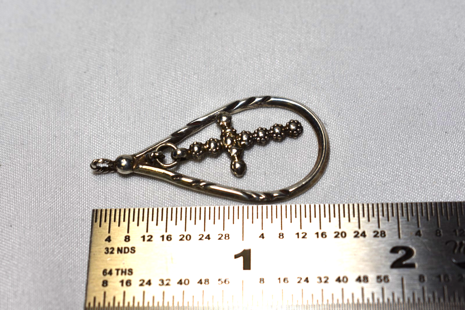 Vintage Sterling Silver Teardrop Cross pendant charm | eBay