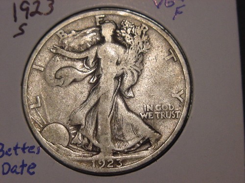 1923-S WALKING LIBERTY HALF VG + F NICE ORIGINAL BETTER DATE SHIPS FREE ...