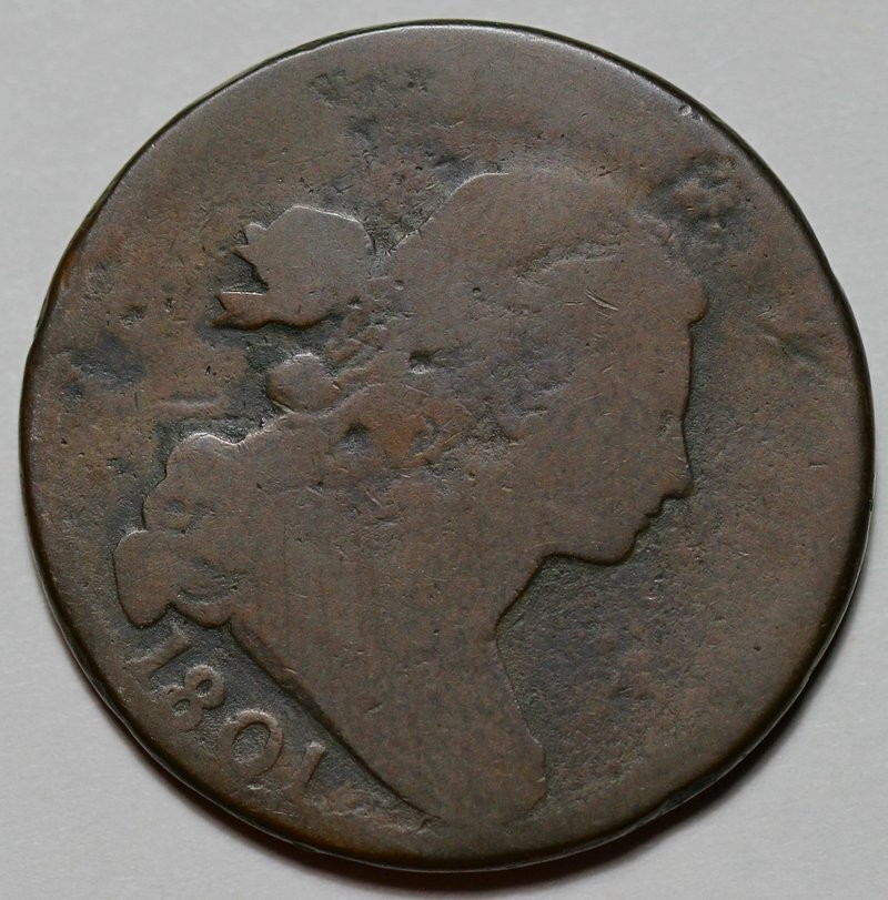 1801 Draped Bust Large Cent - 3 Error Reverse - US 1c Copper Coin | eBay