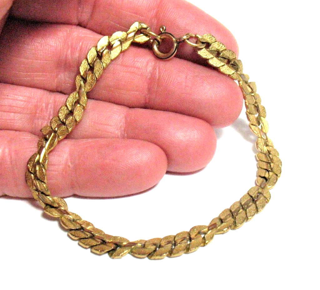 12K GOLD FILLED CHAIN BRACELET 7 1/2 INCHES LONG 7.7 GRAMS #6 3/27 | eBay