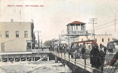MAIN STREET BRIDGE FORT ATKINSON WISCONSIN POSTCARD 1909 | eBay