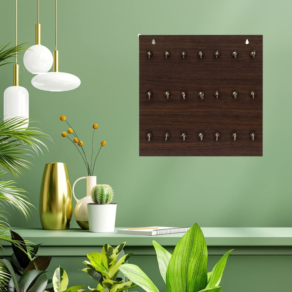 Wooden Premium Key Chain Wall Hanging Key Holder 21 Hooks (Brown) BEST ...
