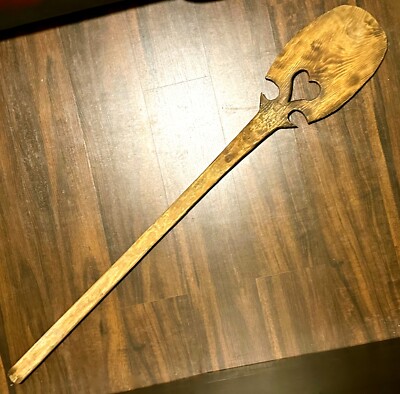 1890 LOVELY ANTIQUE WOODEN BAKER'S PEEL PADDLE BREAD BOARD PRIMITIVE ...