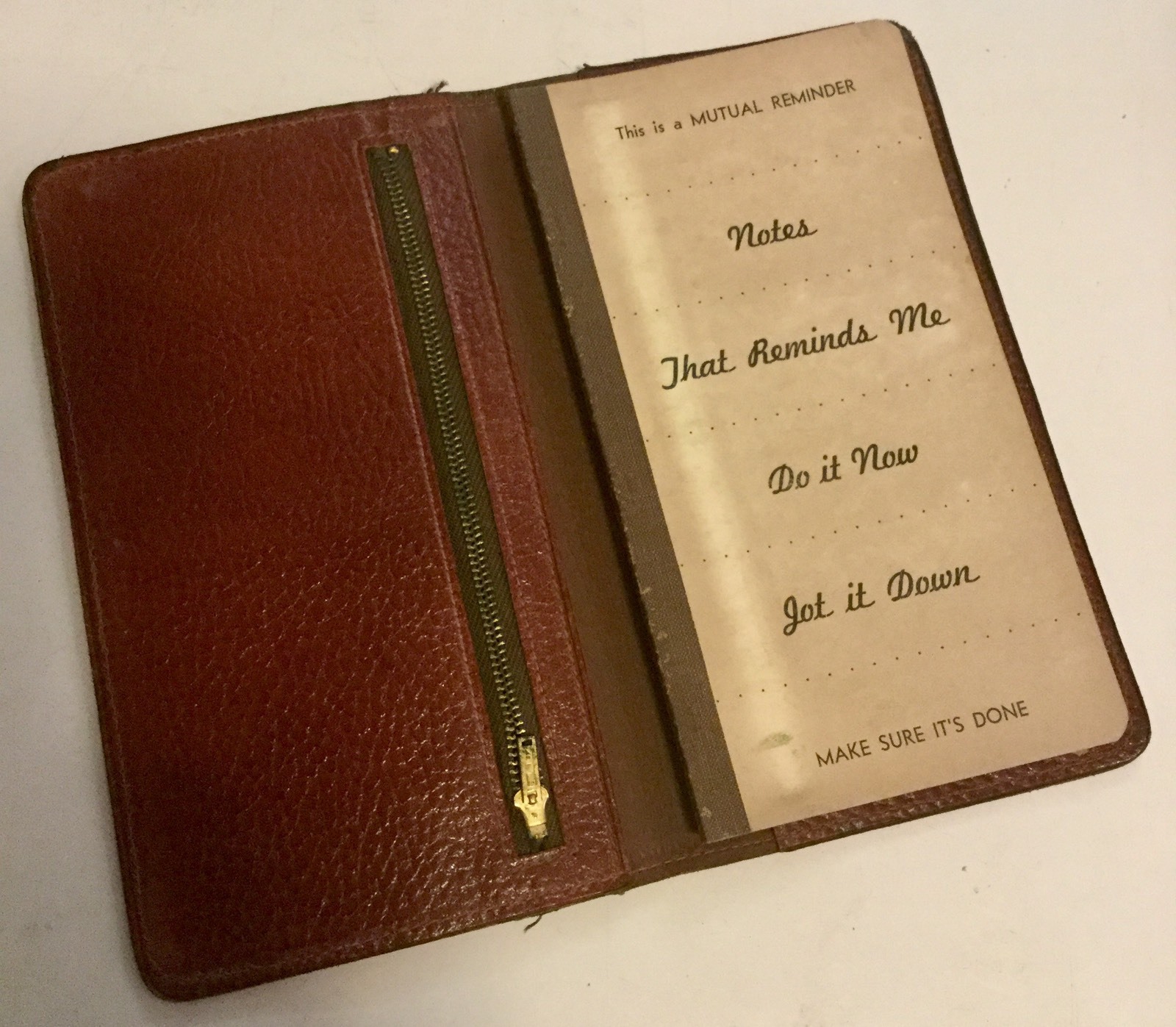 Vintage Genuine Leather Mutual Reminder Notepad With Perforated Sheets ...