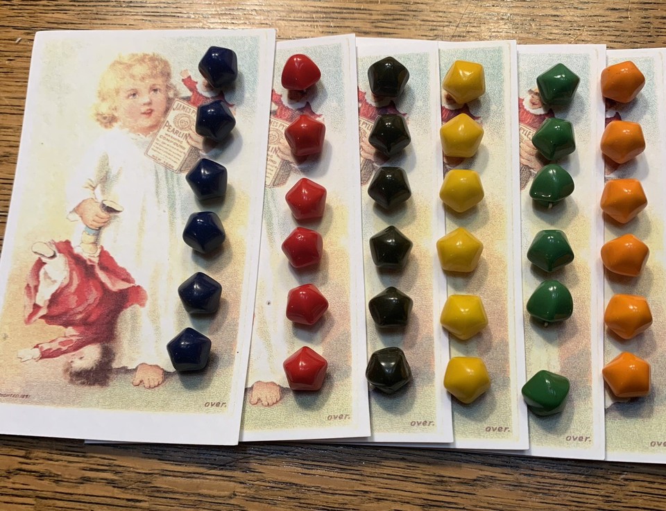 Set of 6 Adorable Vintage 3/8” Demi Orange gum drop Glass Buttons ...