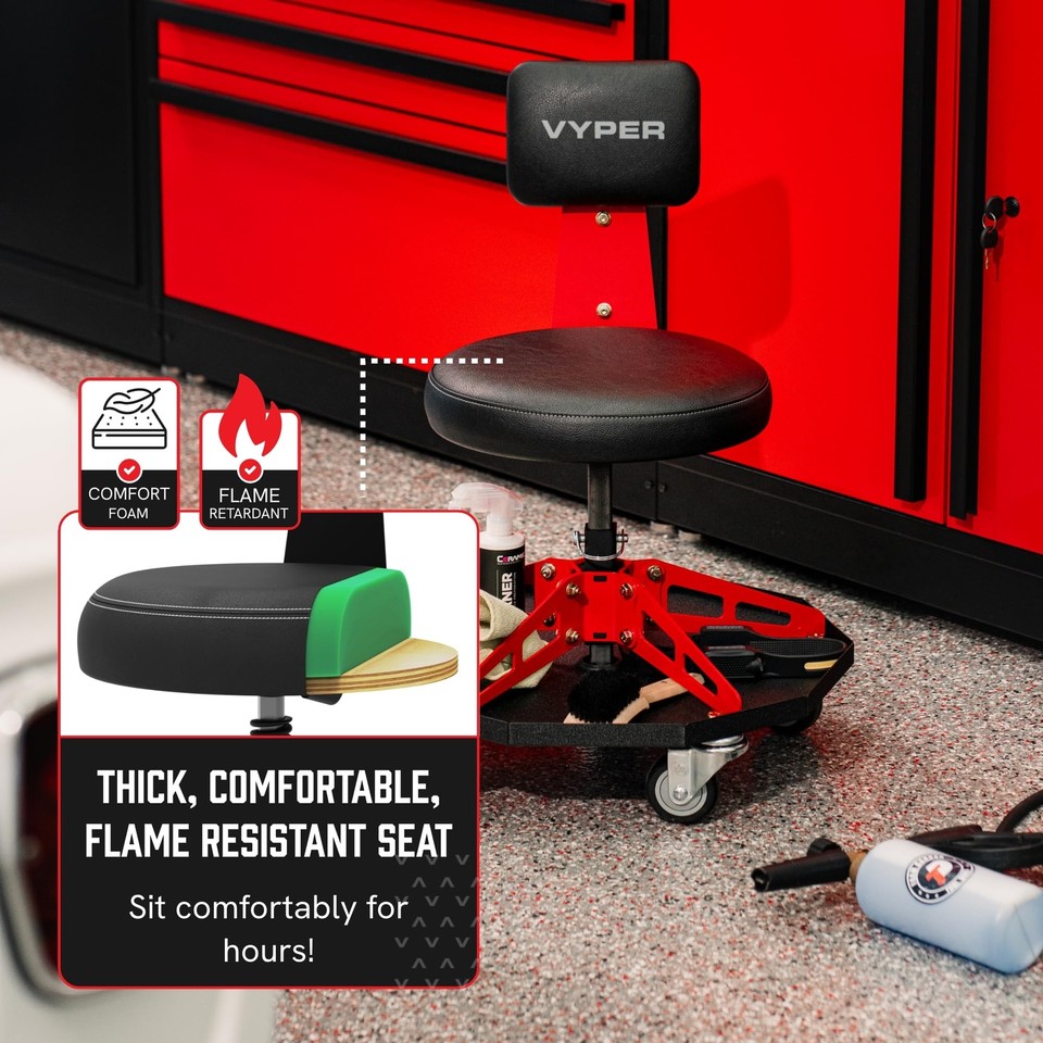 Vyper Robust Steel Sport Shop Chair for Mechanics, Automotive, DIY ...