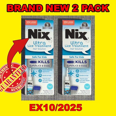 Nix Ultra Lice Removal Kit Love Treatment Hair Solution 3.4 Fl. Oz W ...