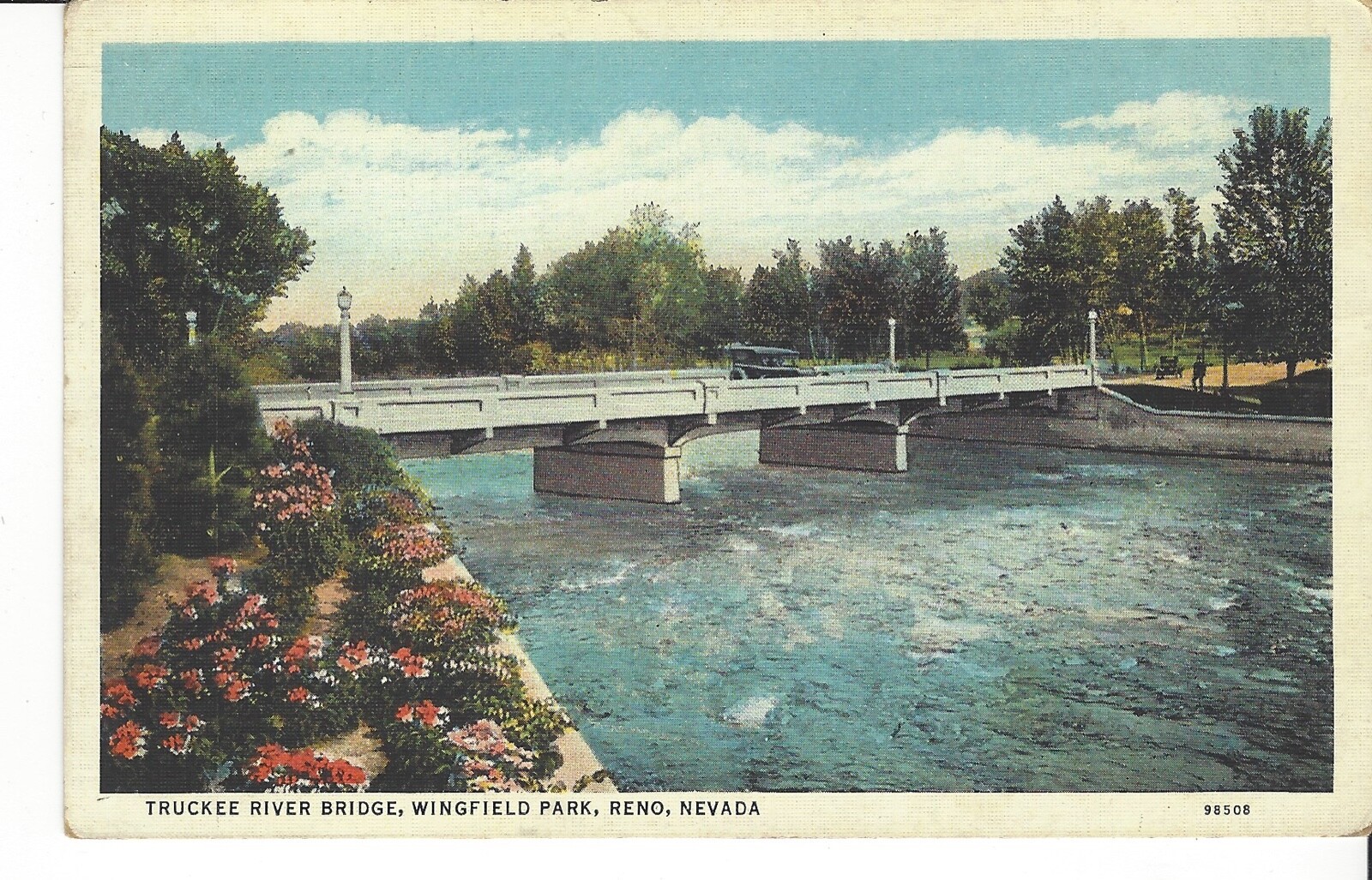 RENO, NEVADA POSTCARD TRUCKEE RIVER BRIDGE WINGFIELD PARK | eBay
