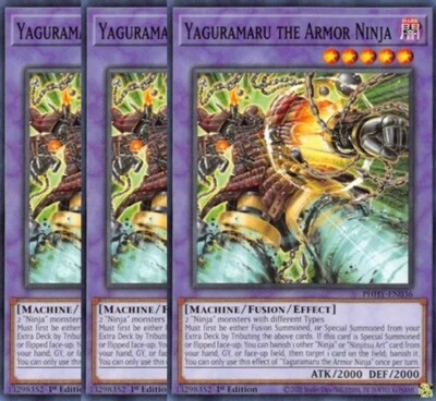 Yugioh - Yaguramaru the Armor Ninja x 3 - 1st Edition LP - Free ...