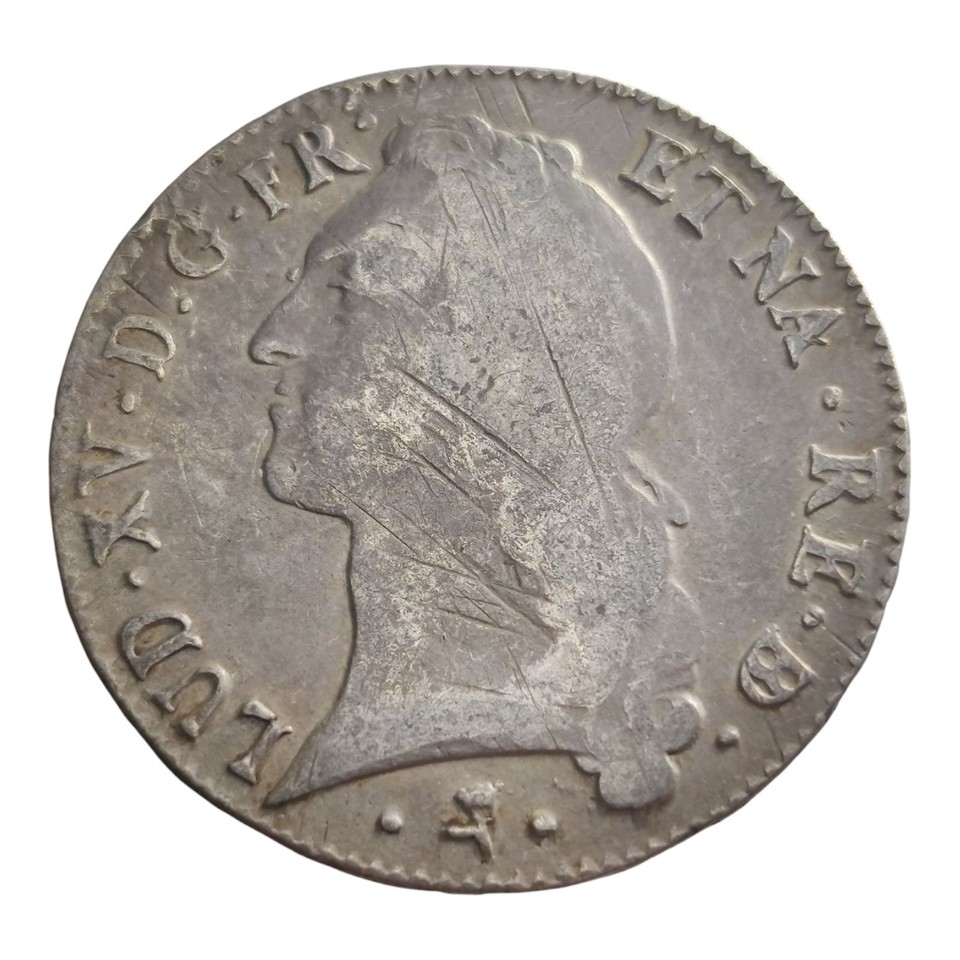 1768-BD France Louis XV Ecu Pau Mint Large Crown Thaler Sized Silver ...