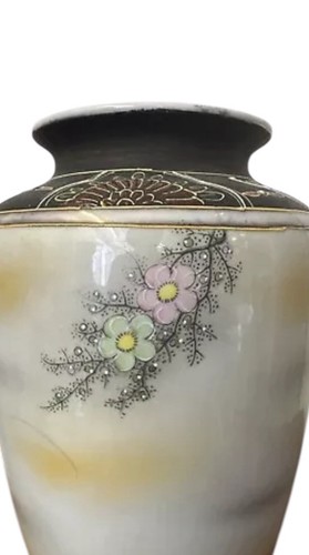 Antique Oriental Japanese Handpainted Satsuma Vase - Stamp To Base 25cm ...