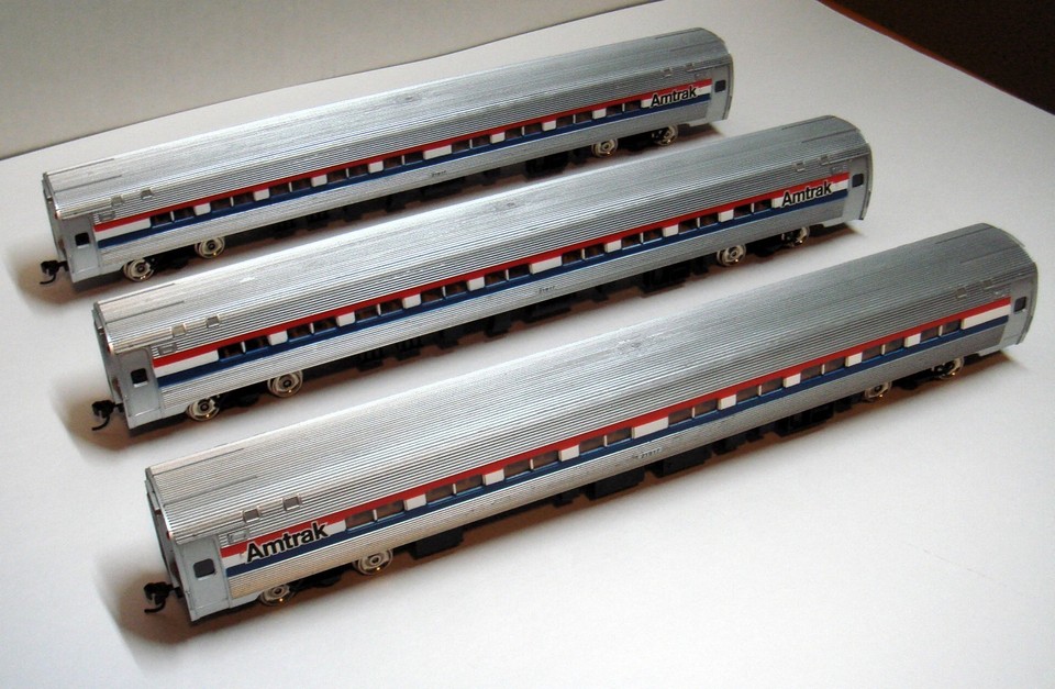 Bachmann HO Scale #72205 Amtrak Amfleet Lighted Coach Cars RTR ~ Road ...