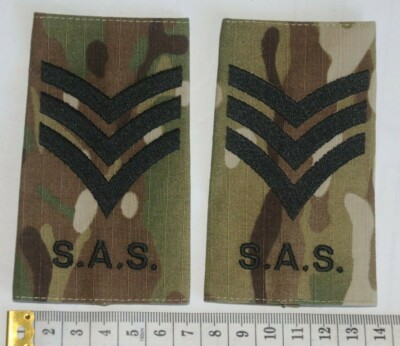 BRITISH SPECIAL AIR SERVICE SAS SERGEANT RANK SLIP ON SLIDES OSPREY MTP ...