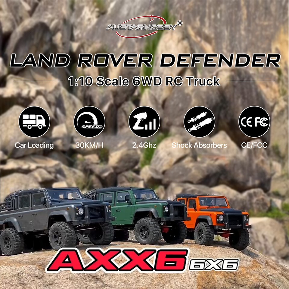 Austar AX-X6 1/10 RC Car Rock Crawler 30KM/H 2.4Ghz 6WD Remote Control ...