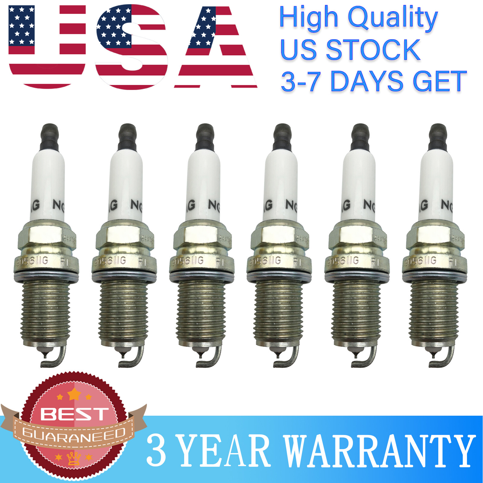 6x Iridium Power Spark Plug 101905611G for 12-2017 Audi Q7 A8 A6 ...