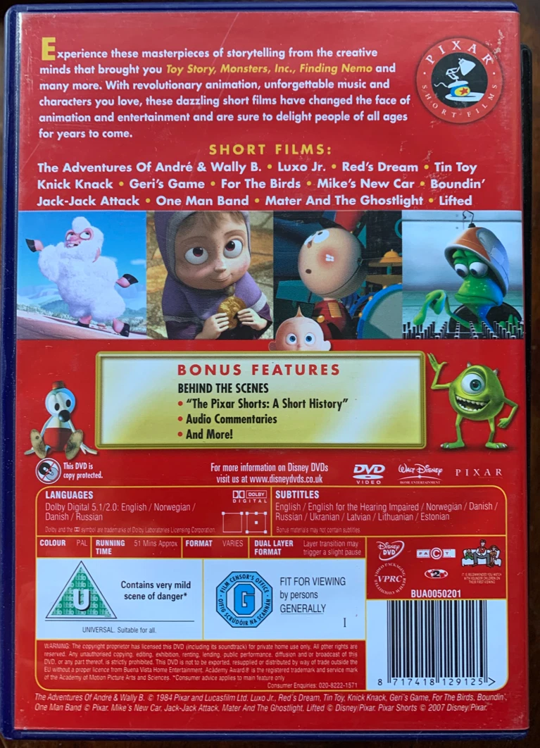Pixar Short Films Volume 1