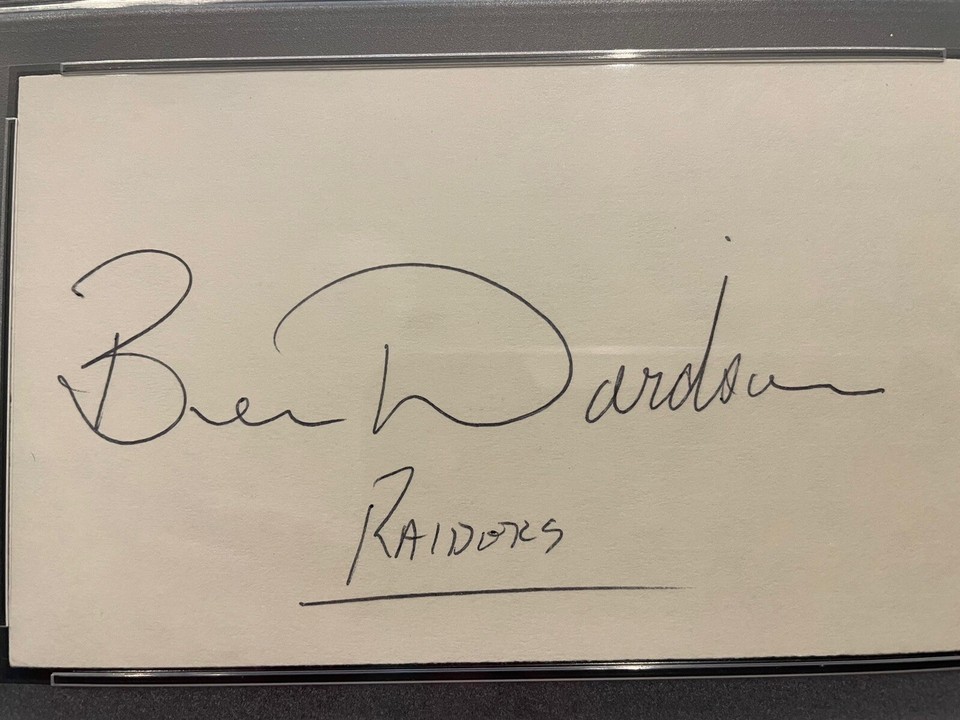 Ben Davidson signed Index Card Autograph w/"Raiders" Inscription Future ...