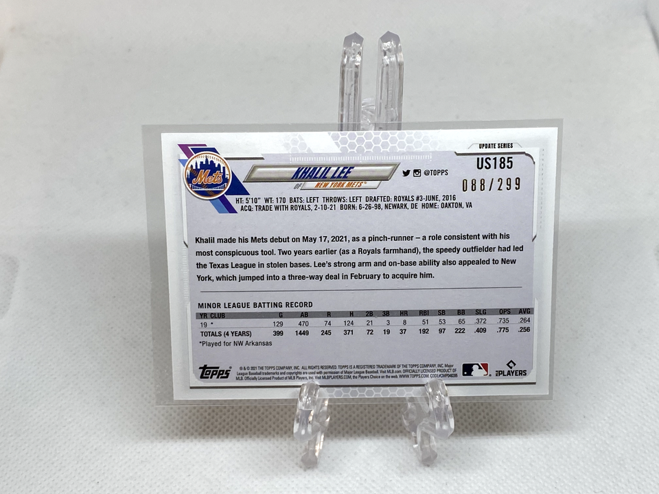 2021 Topps Update Series Baseball Khalil Lee RC #US185 Orange Foilboard ...