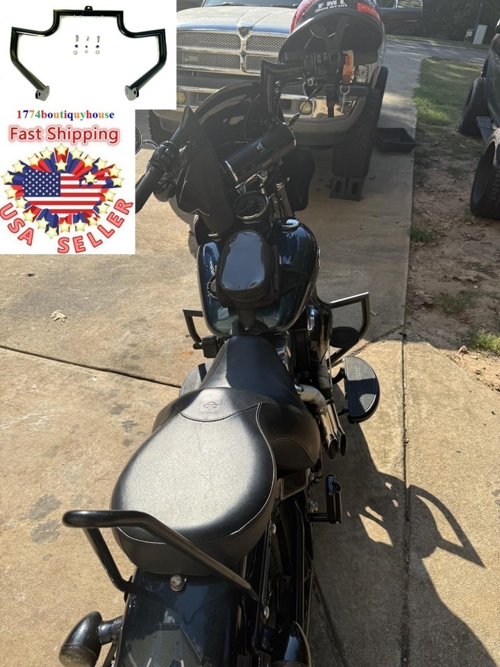 NEW ENGINE GUARD HIGHWAY CRASH BAR HARLEY FATBOY HERITAGE DELUXE ...